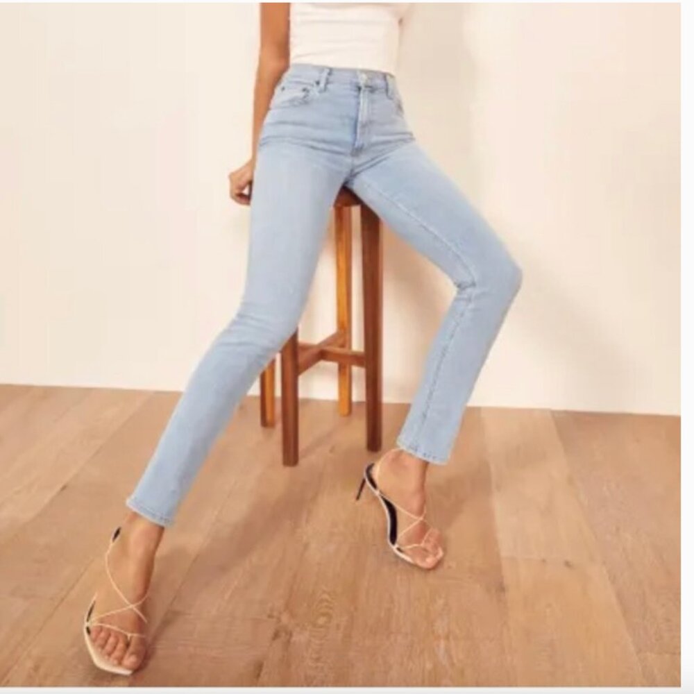 Reformation High And Skinny Jeans In Amalfi Size 25 - Gem